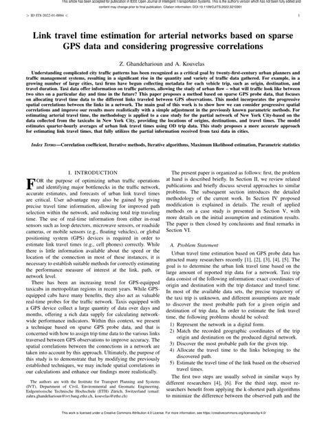 Pdf Link Travel Time Estimation For Arterial Networks Based On Sparse