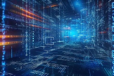 Premium Photo Programming Code 3d World Inside Machine Processes Blue Tech Background