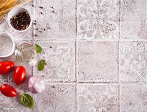 테이블에 이탈리아 파스타 재료 음식 요리 맨 위 보기입니다 공간을 복사합니다 건강한 생활방식에 대한 스톡 사진 및 기타 이미지 건강한 생활방식 건강한 식생활 날것