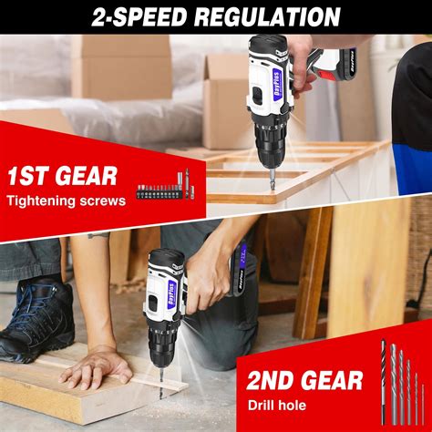 Dayplus Cordless Drill And Screwdriver Set 21v Electric Combi Drill Wi