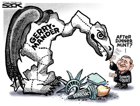 Political Cartoon Us Gerrymandering Supreme Court Vultures Democracy