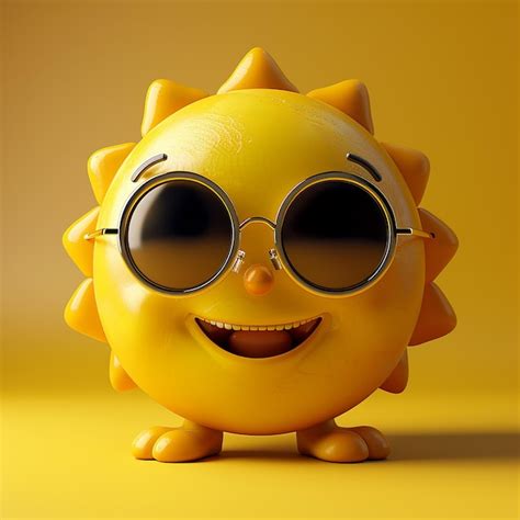 A Yellow Cartoon Character With Sunglasses And A Smile On His Face