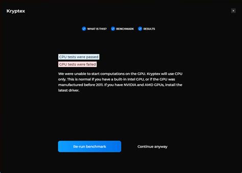 Gpu Tests Were Failed Any Suggestions R Kryptex