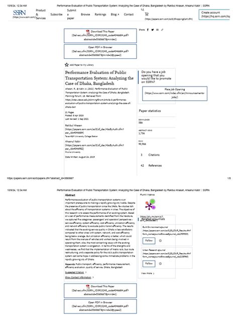 Performance Evaluation Of Public Transportation System Analyzing The