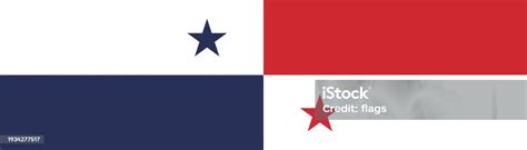 Panama Flag A Long Banner Flag Icon Standard Color A Rectangular Flag