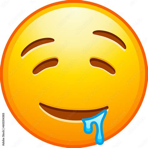 Top Quality Emoticon Drooling Emoji Emoticon With Saliva From Mouth Corner Yellow Face Emoji