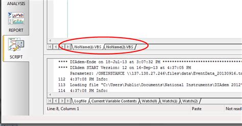 split screen in diadem script ni community national instruments