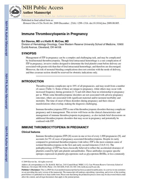 Itp In Pregnancy Pdf Human Diseases And Disorders Medical Specialties