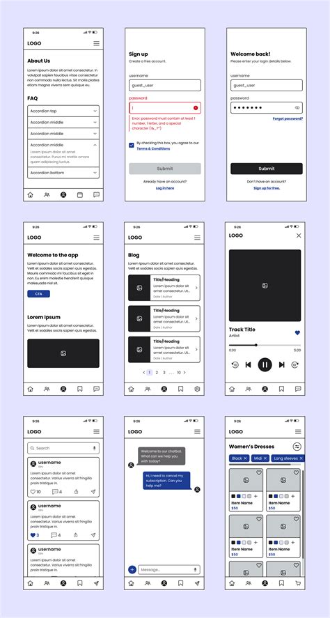 Mid Fidelity Mobile Free Wireframe Ui Kit Theme Ui