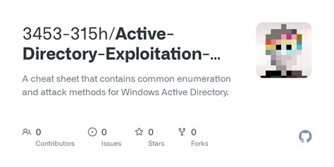 Github 3453 315hactive Directory Exploitation Cheat Sheet 1 A Cheat Sheet That Contains