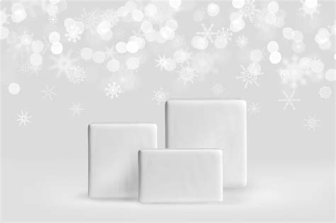 크리스마스와 겨울 휴가 개념에 대한 빛나는 눈 덮인 제품 배경 눈 위에 당신의 상품을위한 나무 연단 눈 냉동상태의 물에 대한 스톡 사진 및 기타 이미지 Istock