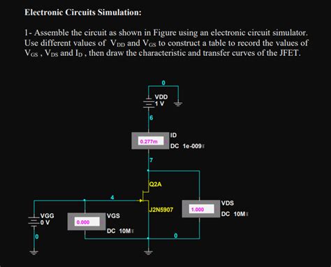 Solved Electronic Circuits Simulation 1 Assemble The