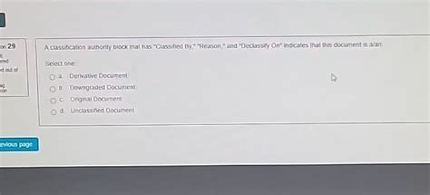 A Classification Authority Block That Has Studyx