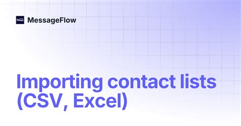 Importing Contact Lists Csv Excel Messageflow
