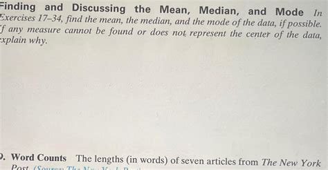 Answered Finding And Discussing The Mean Median And Mode In Exercises Kunduz