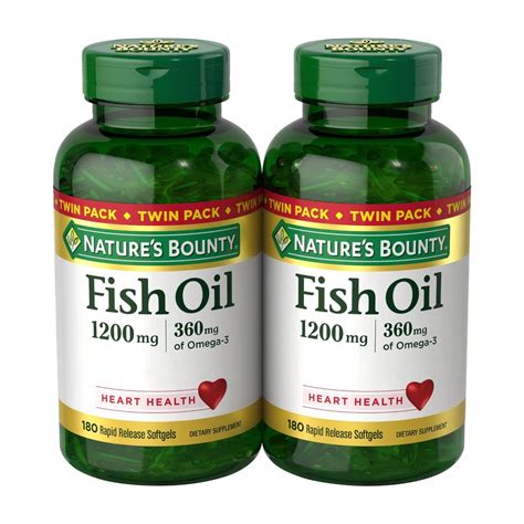Buy Natures Bounty Fish Oil 1200 Mg Twin Pack Supports Heart With