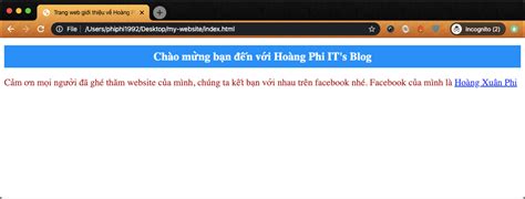 Bài 3 Xây Dựng Trang Web đầu Tiên Bằng Htmlcss Phần 2 Hoàng Phi