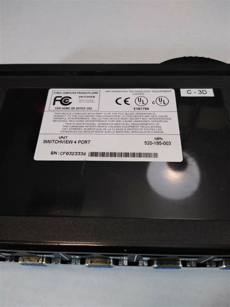 Cybex Switchview 4 Port 520 195 003 No Cords Ebay