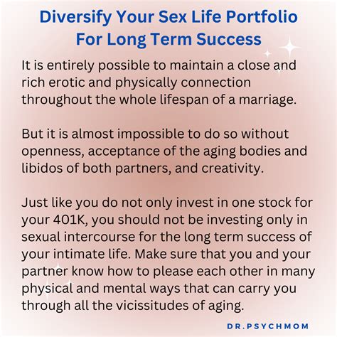 Diversify Your Sex Life Portfolio For Long Term Success Dr Psych Mom