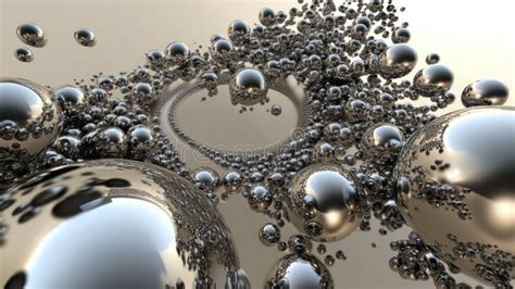 Surreal Metallic Spheres Floating In Abstract Formation Stock Image Image Of Contemporary