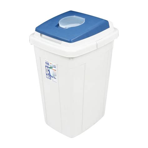 ถังขยะเหลี่ยม ฝาเปิด ปิด Key Way 95l สีน้ำเงิน ม่วง