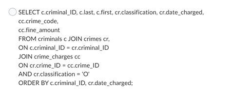Solved Please Help With This Sql Question City Jail