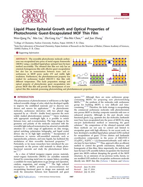 Pdf Liquid Phase Epitaxial Growth And Optical Properties Of