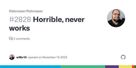 Horrible Never Works · Issue 2828 · Filebrowserfilebrowser · Github