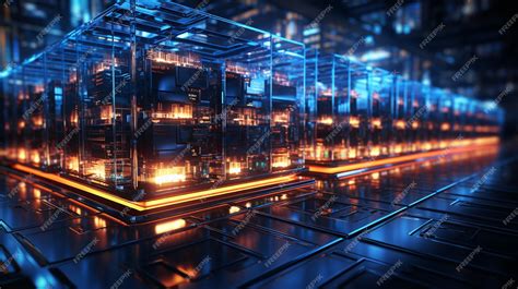 Premium Ai Image Connection Network In Servers Data Center Room Storage Systems 3d Rendering