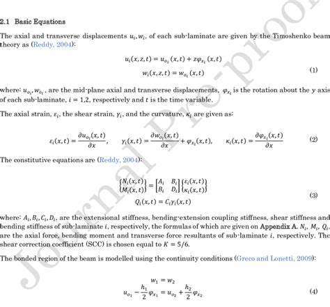 Schematic Description Of The Analytical Modelling Of The Beam Type