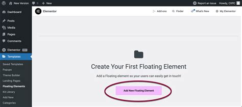 add a floating bar to your site elementor