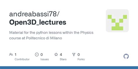 Github Andreabassi78open3dlectures Material For The Python Lessons Within The Physics