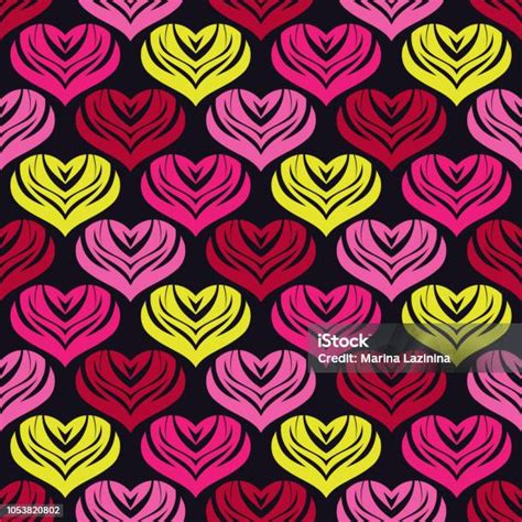 원활한 배경 장식 마음으로 발렌타인의 하루입니다 벡터 일러스트입니다 벽지 직물 초대 카드 포장 웹 페이지 배경을 사용할 수 있습니다 공휴일에 대한 스톡 벡터 아트 및 기타