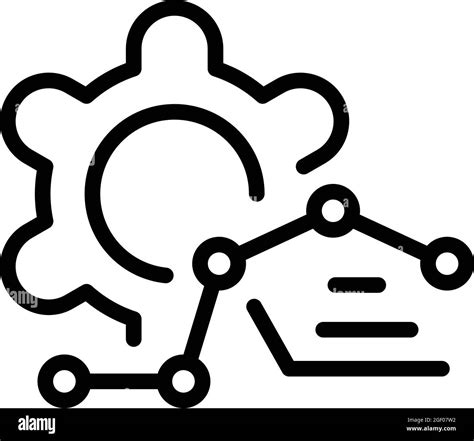 Gear Management Graph Icon Outline Vector Online Business Work