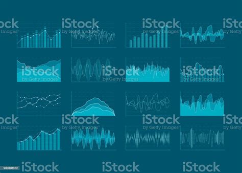 Hud와 Infographic 요소의 집합입니다 데이터 분석 및 분석 시각화입니다 미래의 사용자 인터페이스입니다 어두운 배경에서 분리 하는 벡터 일러스트 레이 션 그래프에