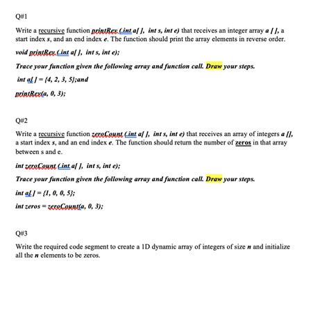Solved Q 1 Write A Recursive Function PrintRex Int A Chegg Com