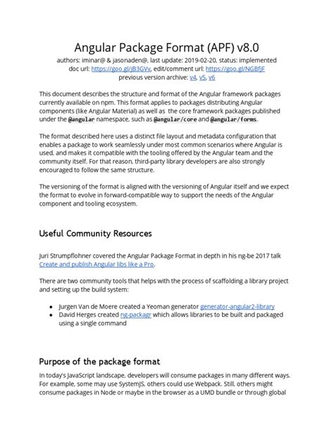 Angular Package Format Pdf File Format Computer Engineering