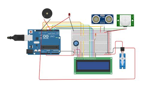 Circuit Design Motion Sensor Tinkercad