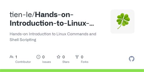Github Tien Lehands On Introduction To Linux Commands And Shell