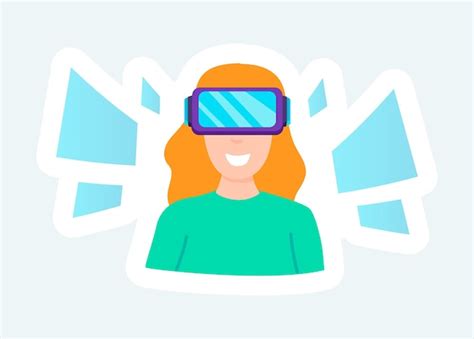 메타버스 가상 현실 시뮬레이션에서 Vr 헤드셋을 쓴 여성 프리미엄 벡터