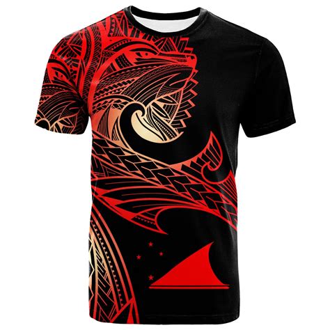 Polynesian Pride Tokelau T Shirt Leader Wolf Is You Red Gradient Color