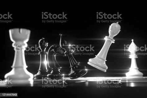 다른 흰색 체스 조각의 배경에 체스 판 클로즈업에 3d 검은 체스 조각 0명에 대한 스톡 사진 및 기타 이미지 0명 3차원