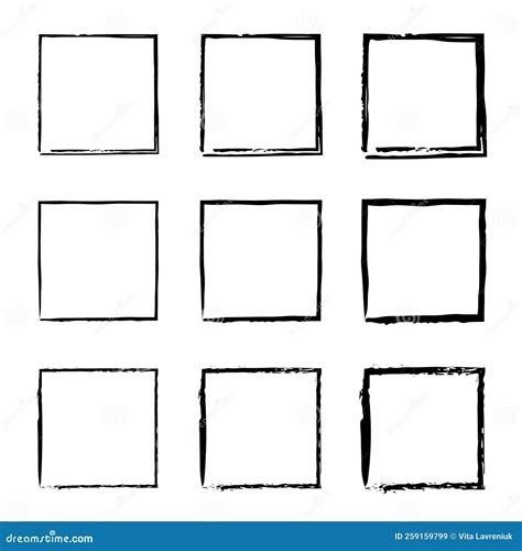 Grunge Frames Vector Set Borders Set Rectangular Shapes Stock Vector Illustration Of Design