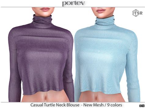 The Sims Resource Casual Turtle Neck Blouse