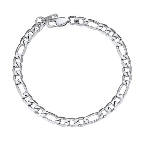 Chainspromax Stainless Steel Figaro Bracelet 83inch Ideal For