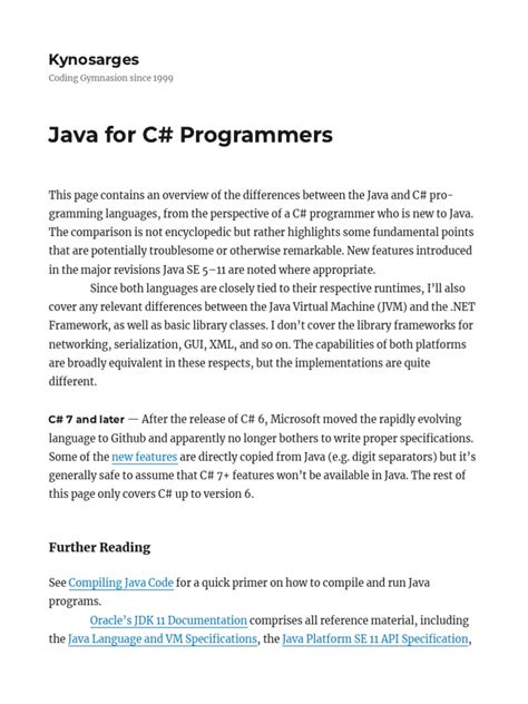 Java For C Programmers Pdf C Sharp Programming Language Class