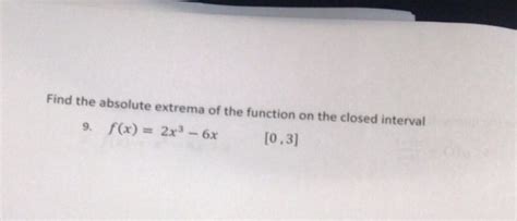 Solved Find The Absolute Extrema Of The Function On The