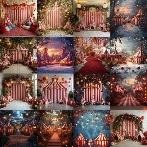 30 Circus Carnival Backdrops Whimsical Photography Overlays S Etsy
