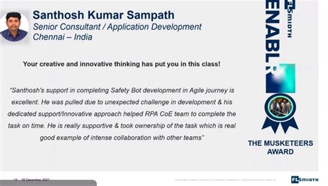 Santhosh Kumar Sampath Posted On Linkedin