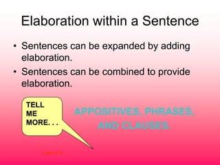 Elaboration Within Sentences And Layering PPT